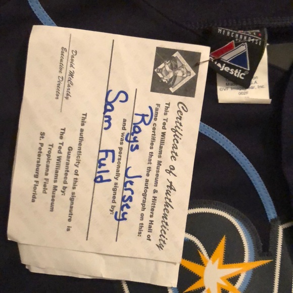 Majestic | Other | Signed Sam Fuld Rays Jersey | Poshmark